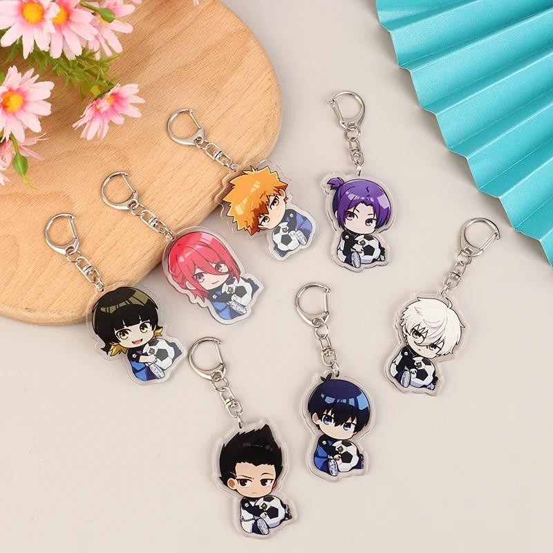Cartoon Blue Lock Keychains Fashion Double Sides Anime Character ...