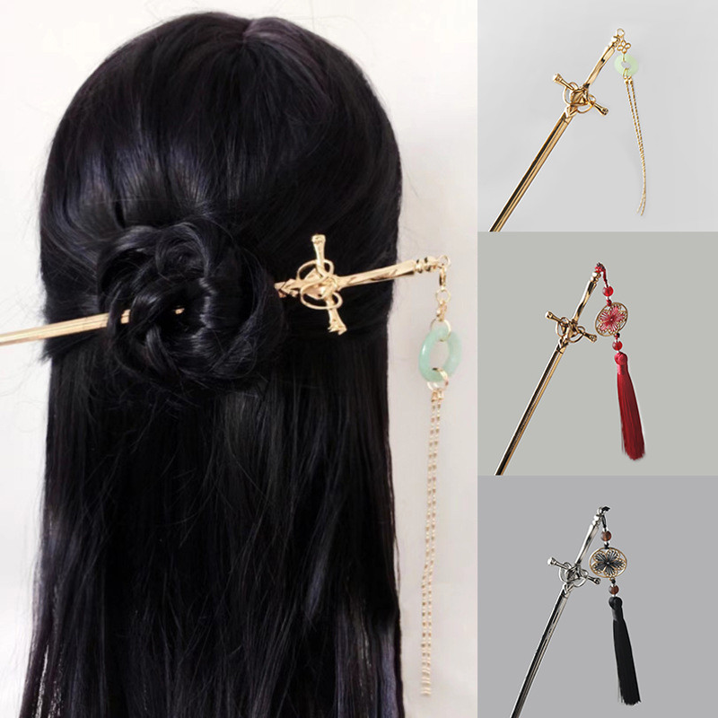 Marbit New Punk Metal Sword sels Hairpin Chinese Style Simple Hair ...