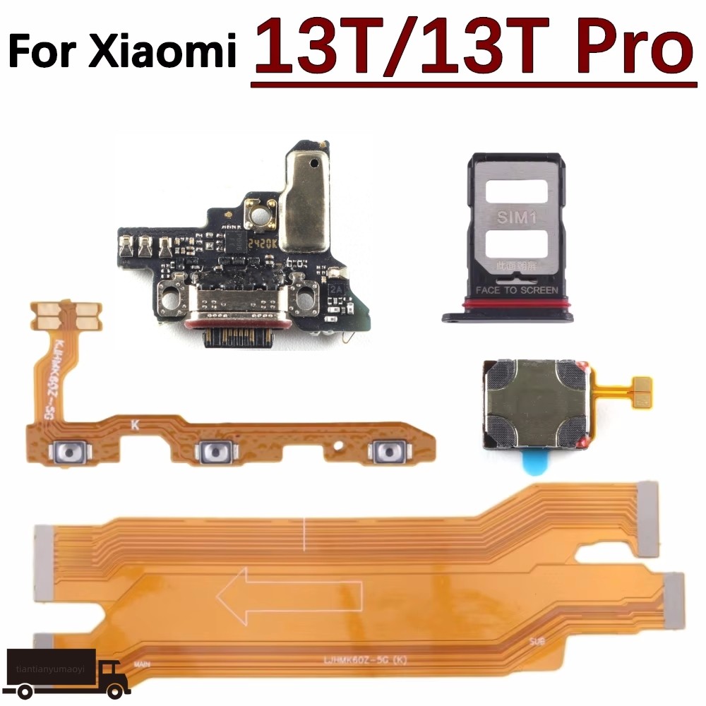 SIM Card Tray Charging Port Board For Xiaomi Mi 13T Pro LoudSpeaker Top ...