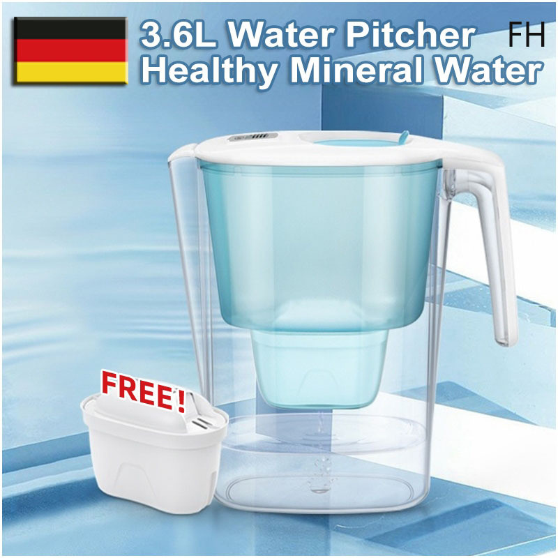 FH 3.6L Water Filter Pitcher Alkaline Water Healthy Mineral Water w/ 1 ...