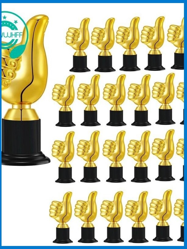 24 Pcs Thumb Award Trophies Plastic Gold Trophy Award for Employee ...