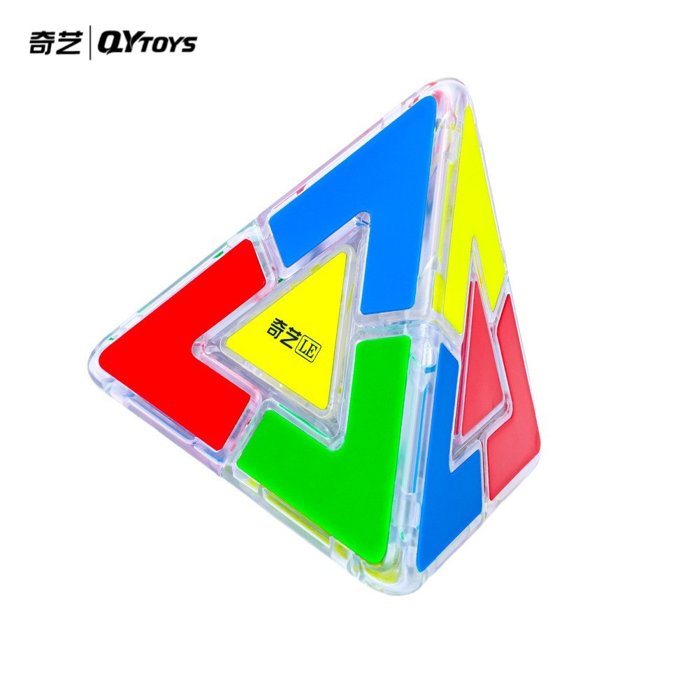 Qiyi Cube Transparent Duet Pyramid Speed Cube, Stickerless Magic Cube ...