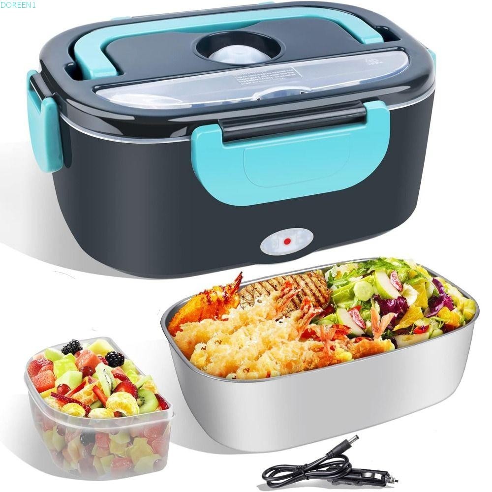 DOREEN1 Electric Lunch Box, Multifunctional 2 Compartments Food Heating ...
