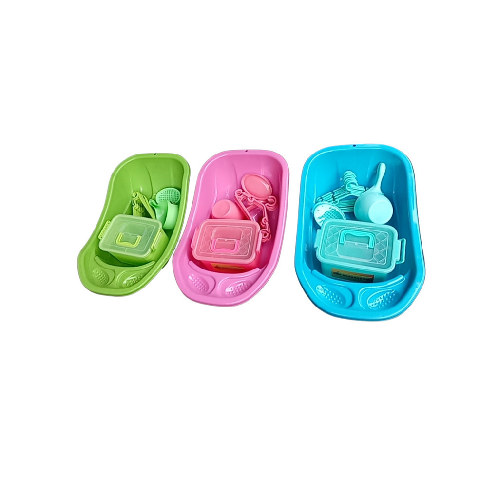 Mirage Baby Bath Tub Set with storage box, water dipper and baby hanger ...