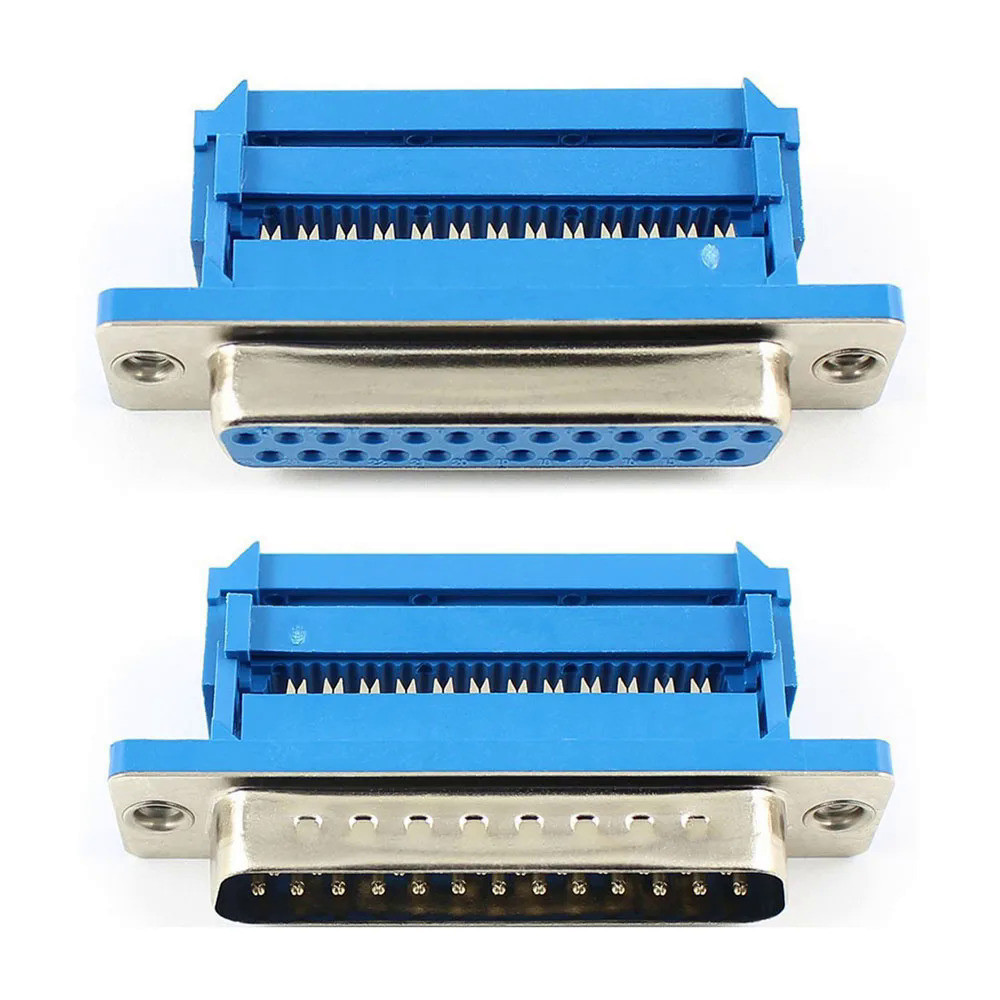 10pcs D-SUB 25 Pin 25P Male Female Straight DB25 IDC Shielding Cover Type Connector Adapter For ...