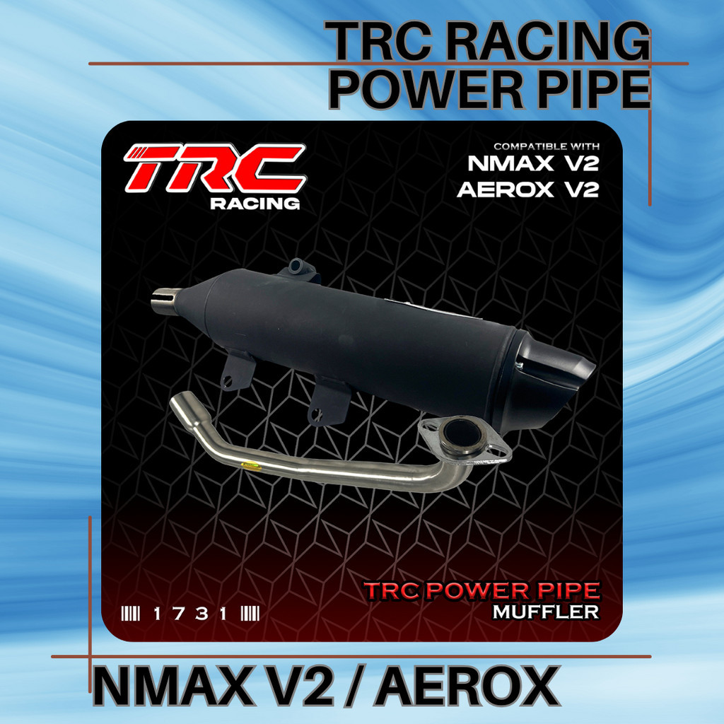 TRC Racing NMAX V2 / AEROX V2 Power Pipe Muffler Exhaust with Removable ...