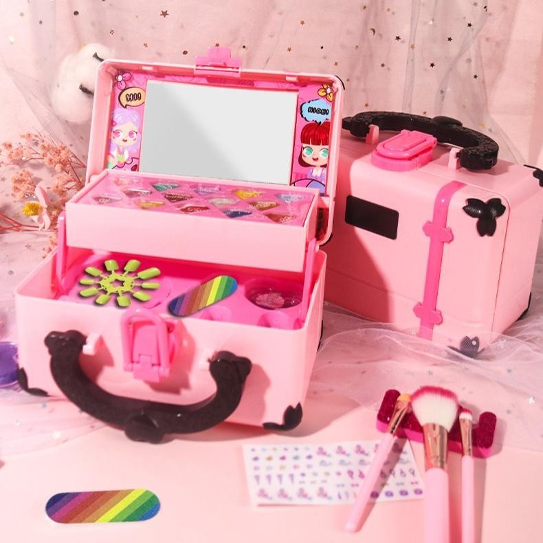 Kids Make up Toys Girls Real Makeup Kit Washable Non-toxic Makeup Toy ...