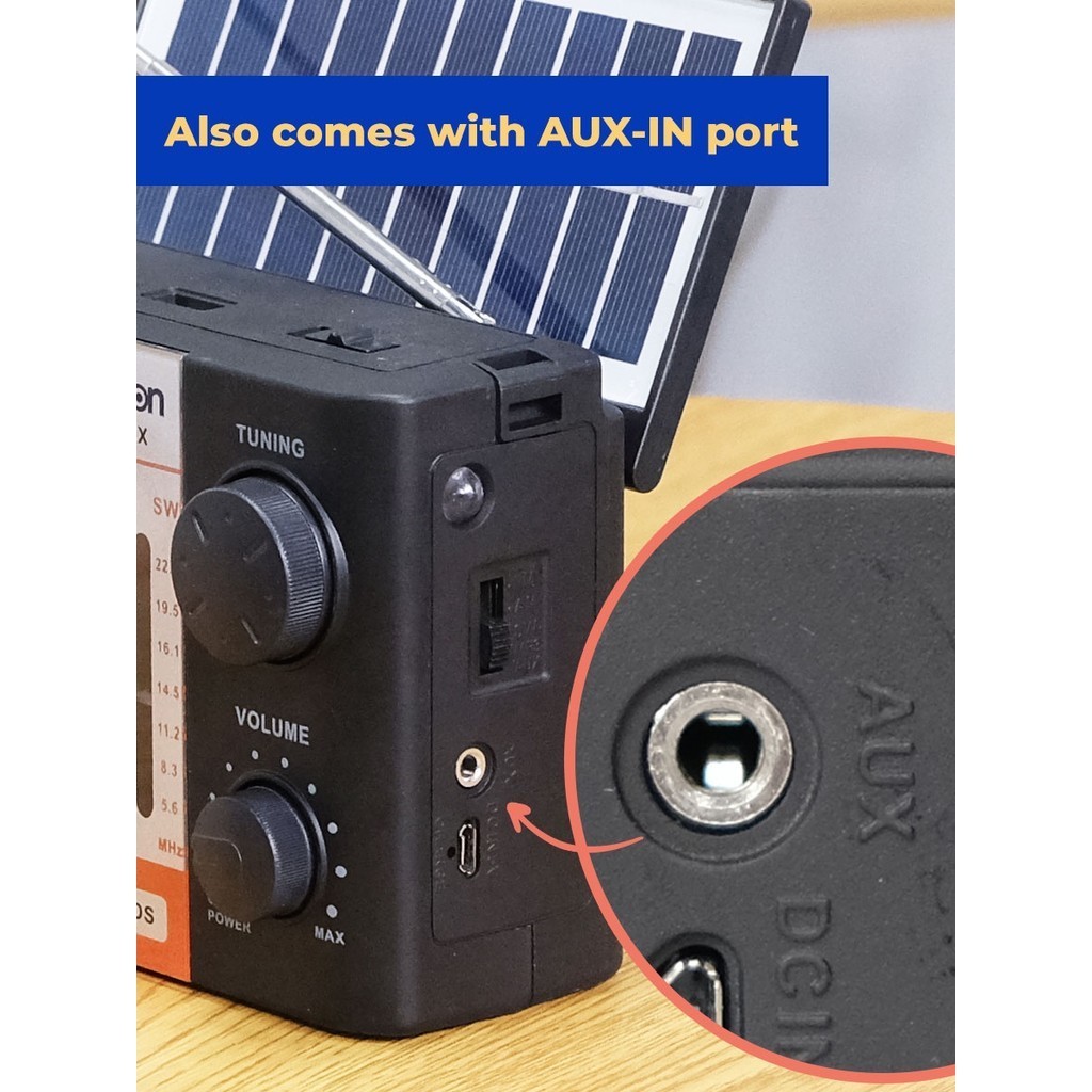 Astron SUNMAX Solar-Powered Radio | AM/FM | Rechargeable | Flashlight ...