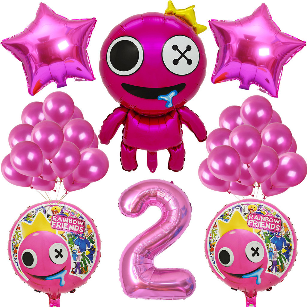 Cartoon Rainbow Friends Children's Birthday Party Decoration Set Rose ...