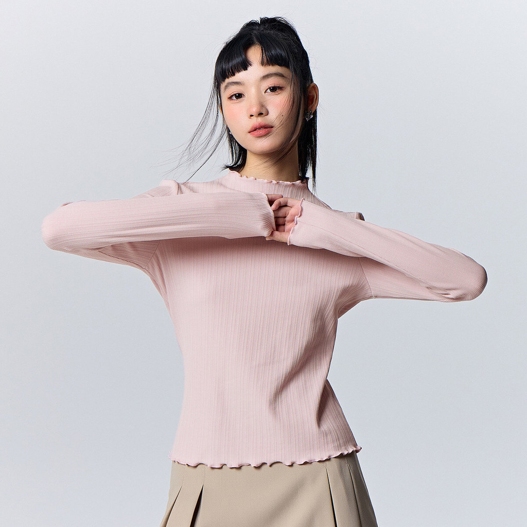 Semir Long Sleeve T-Shirt Women Stringy Selvedge Half Turtleneck 2023 ...