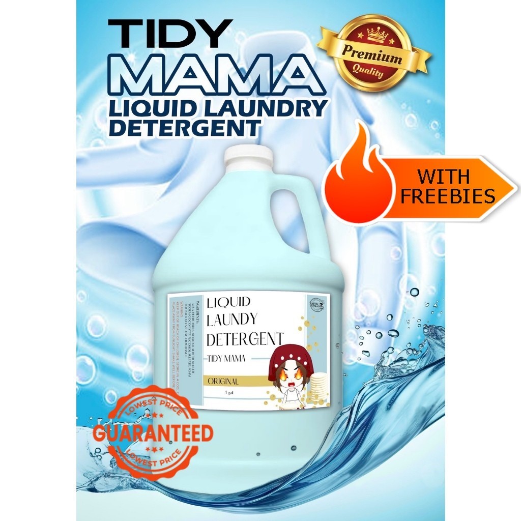 Tidy Mama Liquid Laundry Detergent Original 1 Gallon 3X Cleaning Power ...