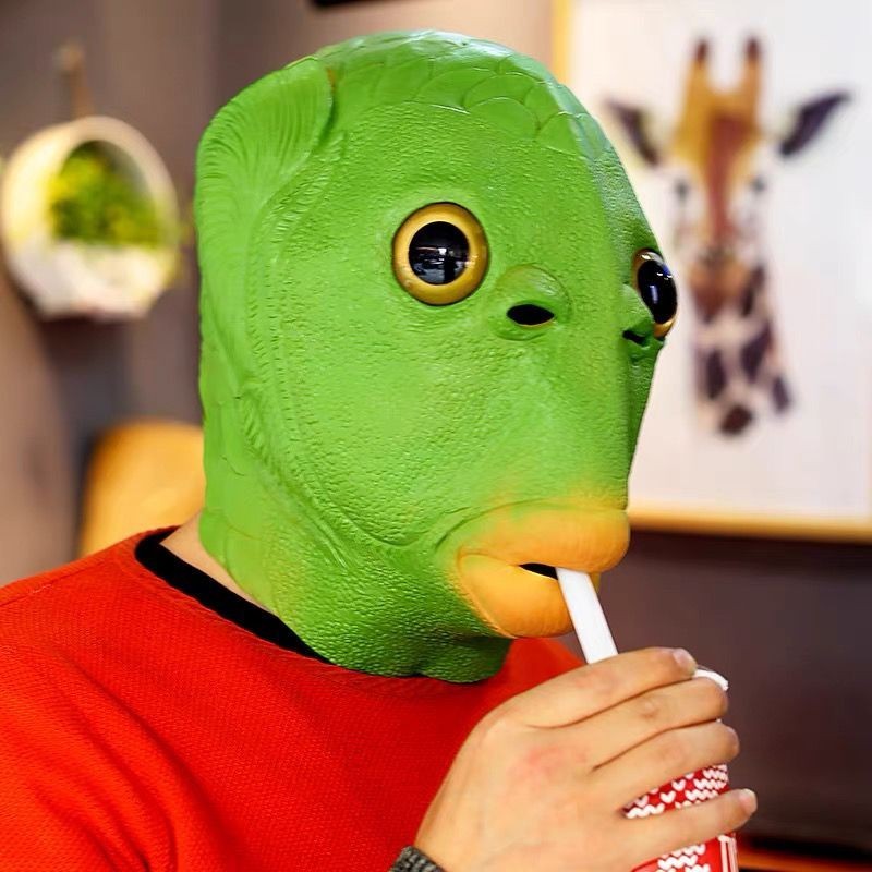 Tricky Halloween Mask Mask Influencer Funny Funny Same Style Green Fish ...