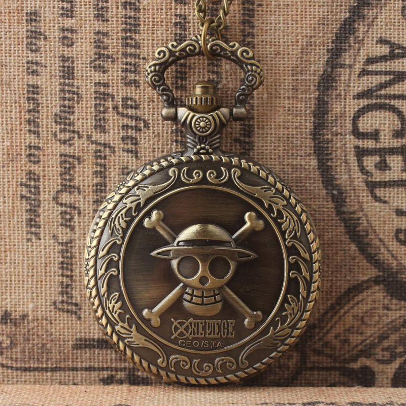 Personality Retro Pirates of the Caribbean Pocket Watch Anime Skull Men ...
