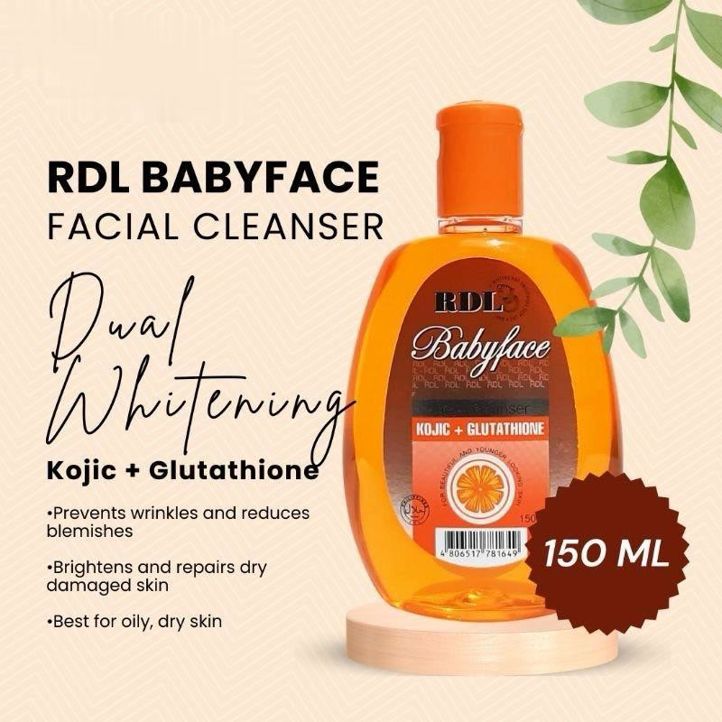 RDL BABYFACE Facial Cleanser, Kojic and Glutathione 150mL | Shopee ...