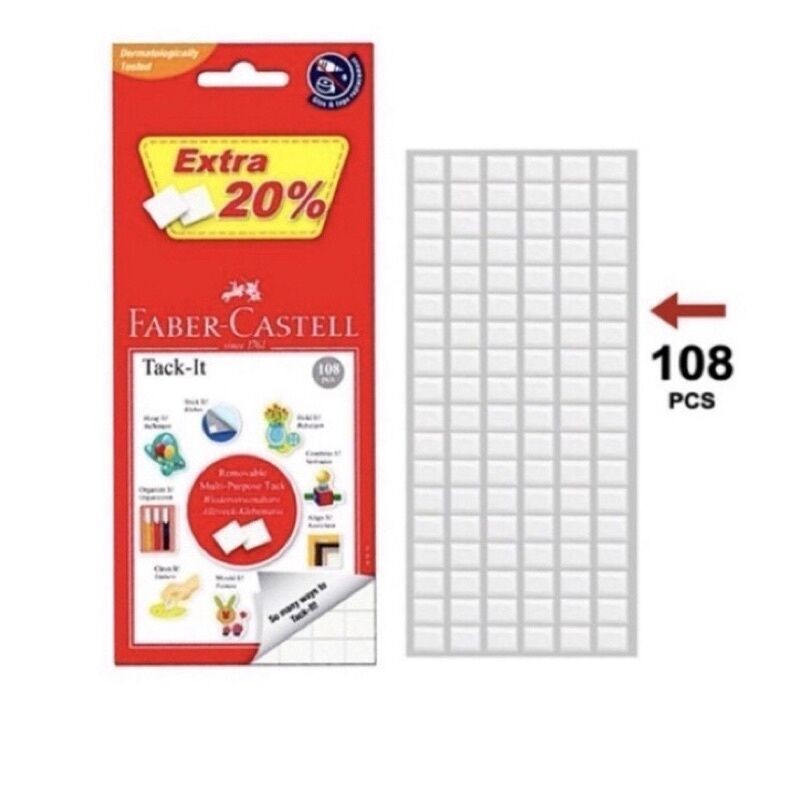 FABER-CASTELL TACK-IT Sticky Stuff Reusable Adhesive tag White Double ...