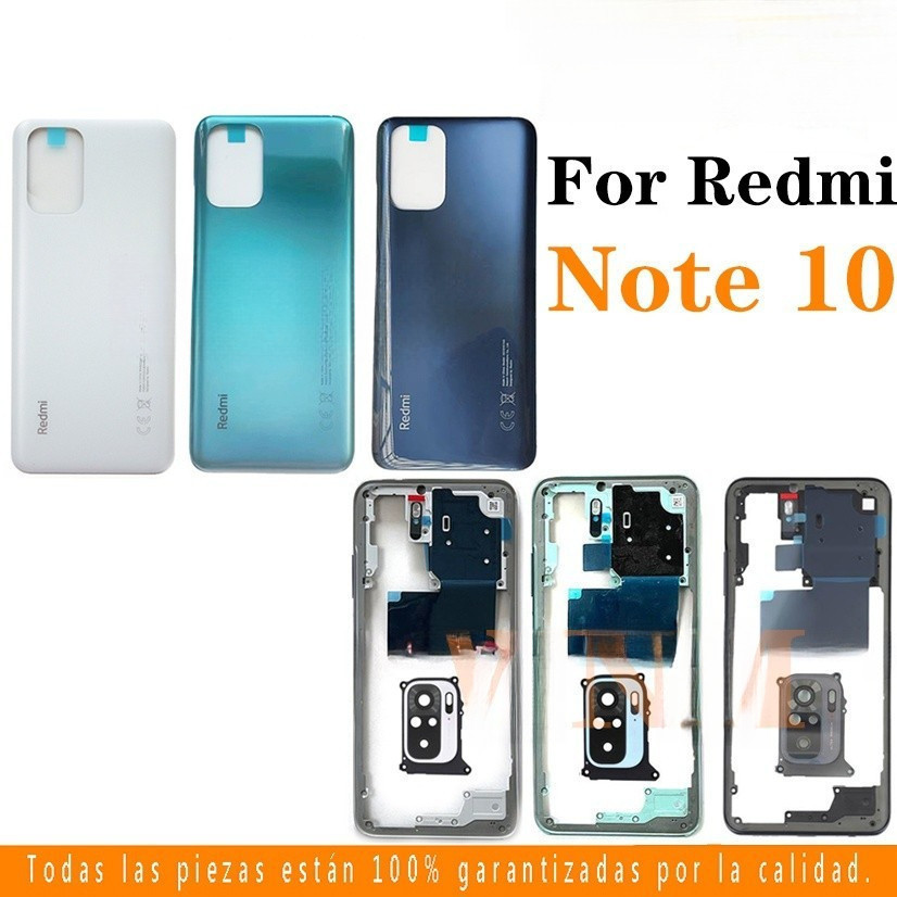 New For Xiaomi Redmi Note 10 Note10 Front Frame Bezel Back Battery ...