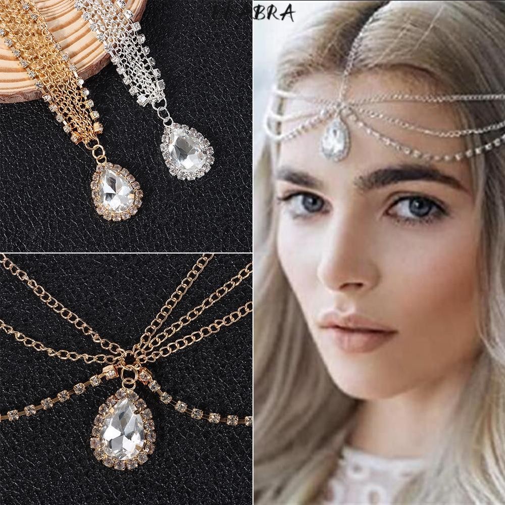 BRB Statement Water Drop Pattern Gold Color Crystal Rhinestone Head ...