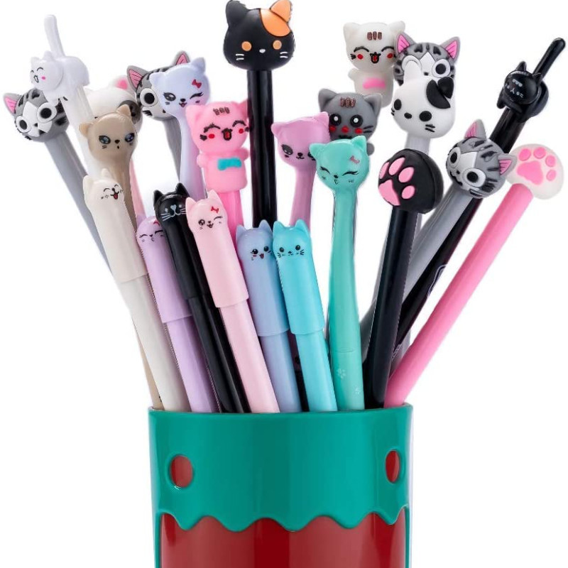 12 Pcs Cartoon Cat Pens Set,so Cute Kawaii Fun Pens for Kids Office ...