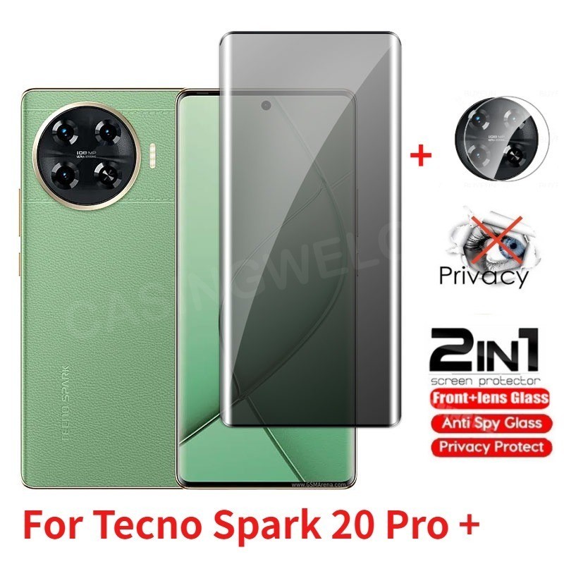 Tecno Spark 20 Pro + 2024 Anti-Spy Full Cover Tempered Glass Camera Lens Lens Film Class For ...