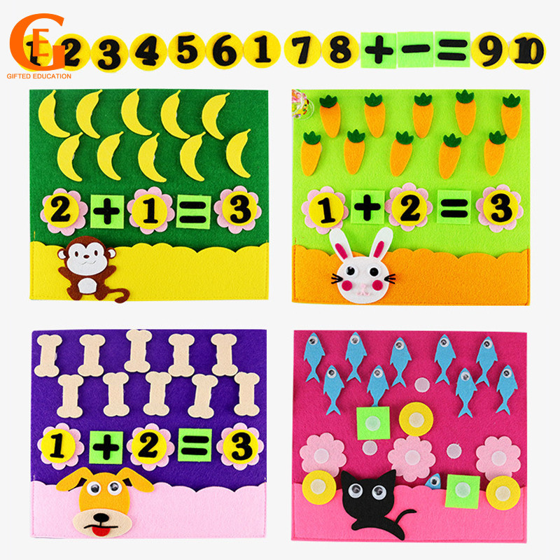 Children Cartoon Felt Cloth Counting Board Math Number Learning Within ...