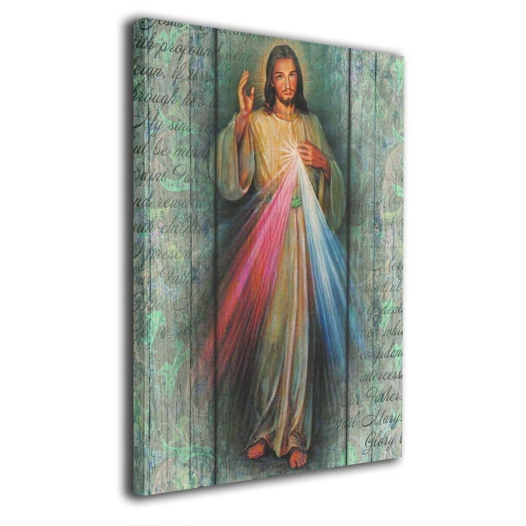 Rustic Divine Mercy Canvas Wall Art, Modern Prints, Decorative Giclee ...