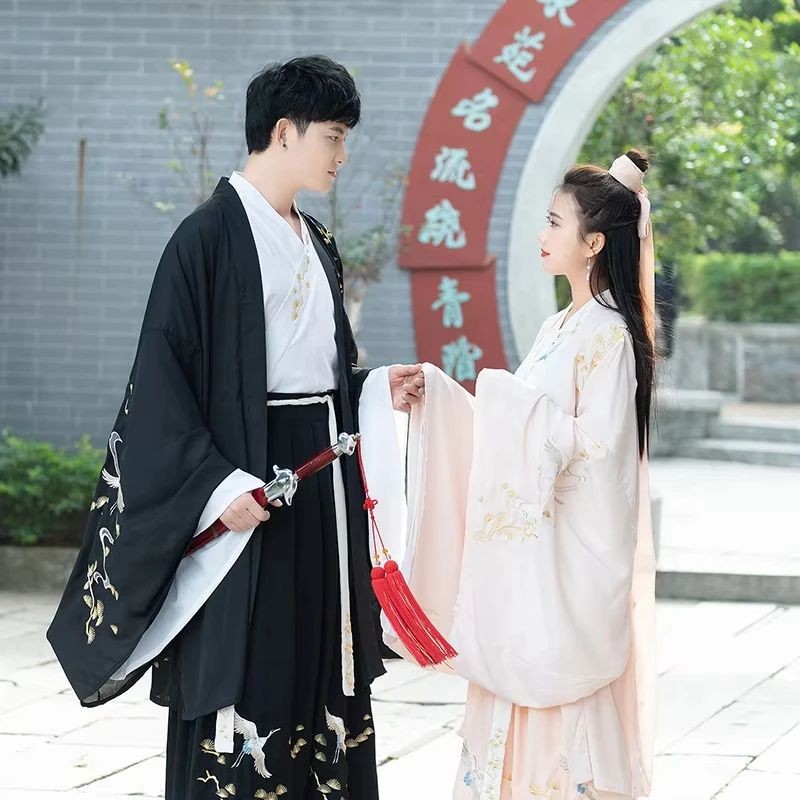 Couples Hanfu Costume for Woman Man Swordsman Cosplay Clothing Japanese ...