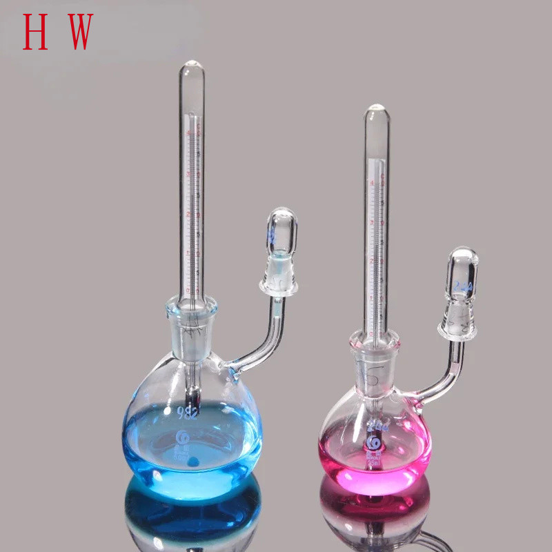 25ml 50mL Lab Glass Pycnometer with Thermometer Specific Gravity Bottle ...