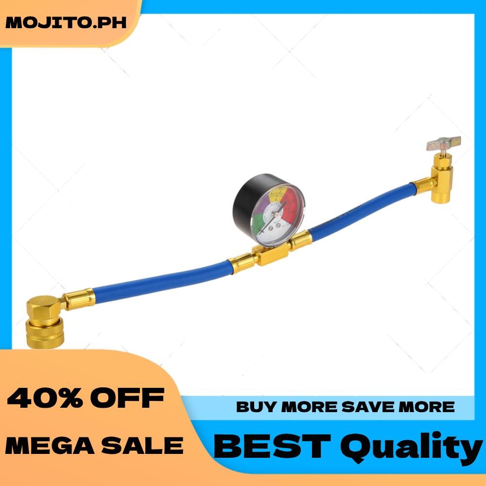 R134A Refrigerant AC Recharge Kit with Pressure Gauge & Charging Hose ...