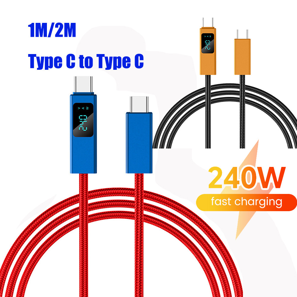 Twitch 240W Digital Display Super Fast Charging Type C to Type C Cable ...