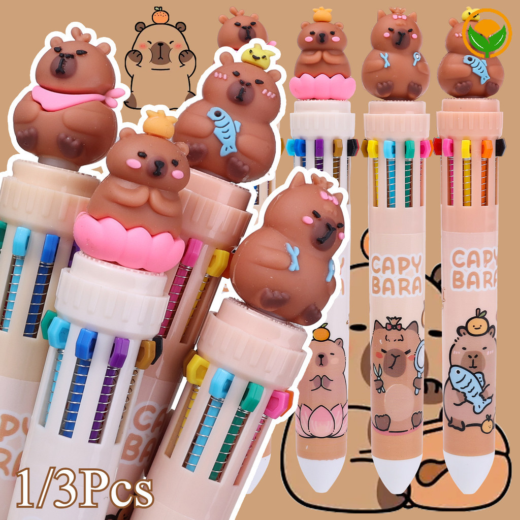 Labubu Doll Signature Pens - Capybara Ten Color Drawing Ball-pen ...