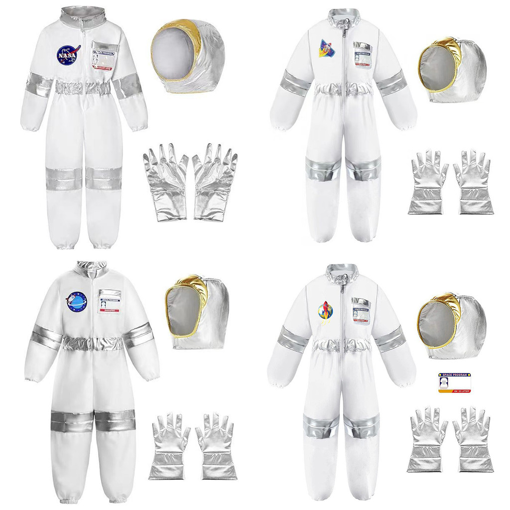 Kids Boys Girls White Space Astronaut Cosplay Costume Suitable For Book ...