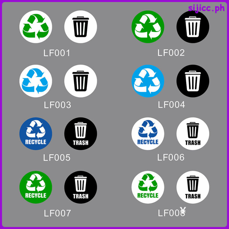 Waste Bin Sticker Trash Can Garbage Sign Stickers Recycling for Labels ...