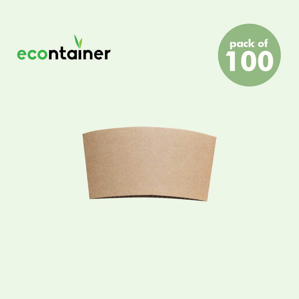 Econtainer CS01 Kraft Paper Cup Sleeve Compostable and Eco-friendly ...