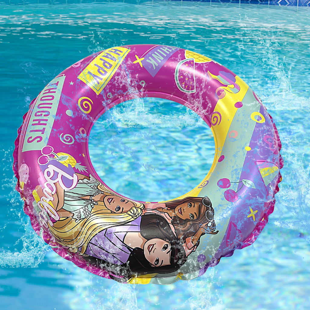 Barbie New 24 Inches Inflatable Swimming Ring for Kids 3 to 7 Years Old ...