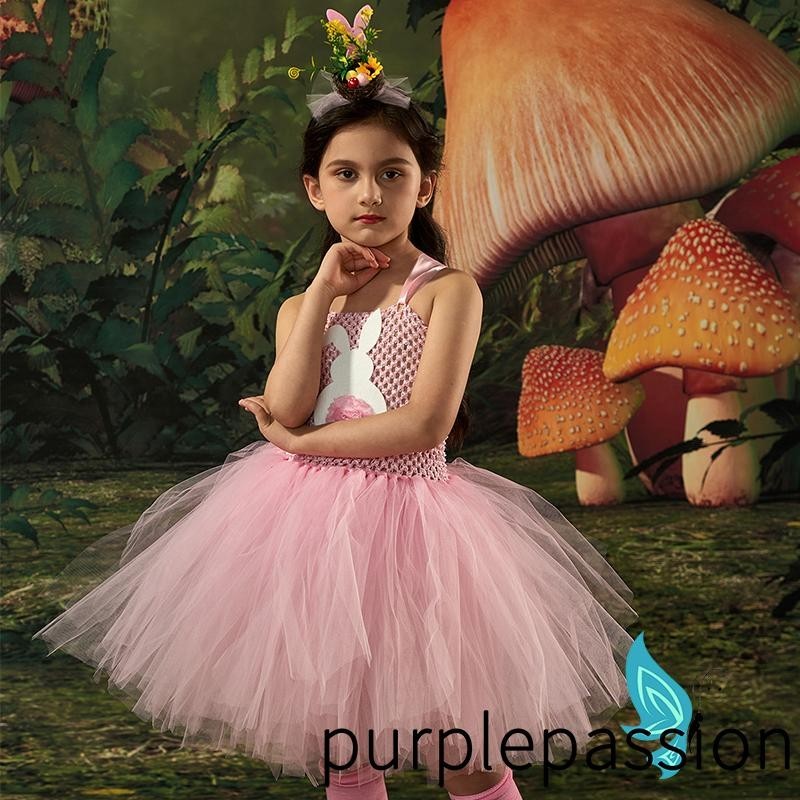 PURPLEPASSION-Baby Easter Bunny Costume Deluxe Sleeveless Tulle Dress ...