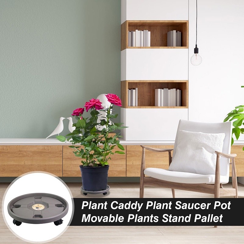Flower Pot Moving Tray with Wheels 10inch Plant Stand Casters Rolling ...