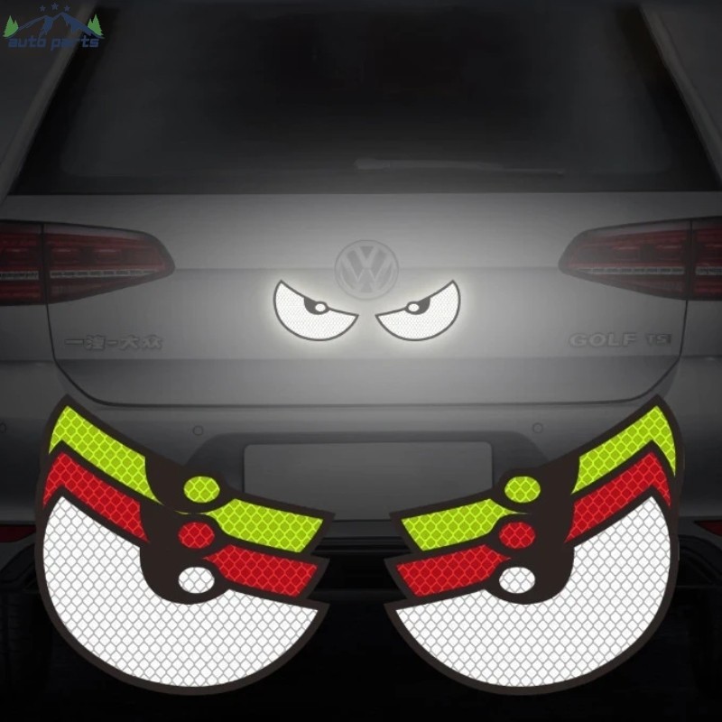 1Pair Anti-collision Tape - Devil Eye Stickers - Bumper Reflective ...