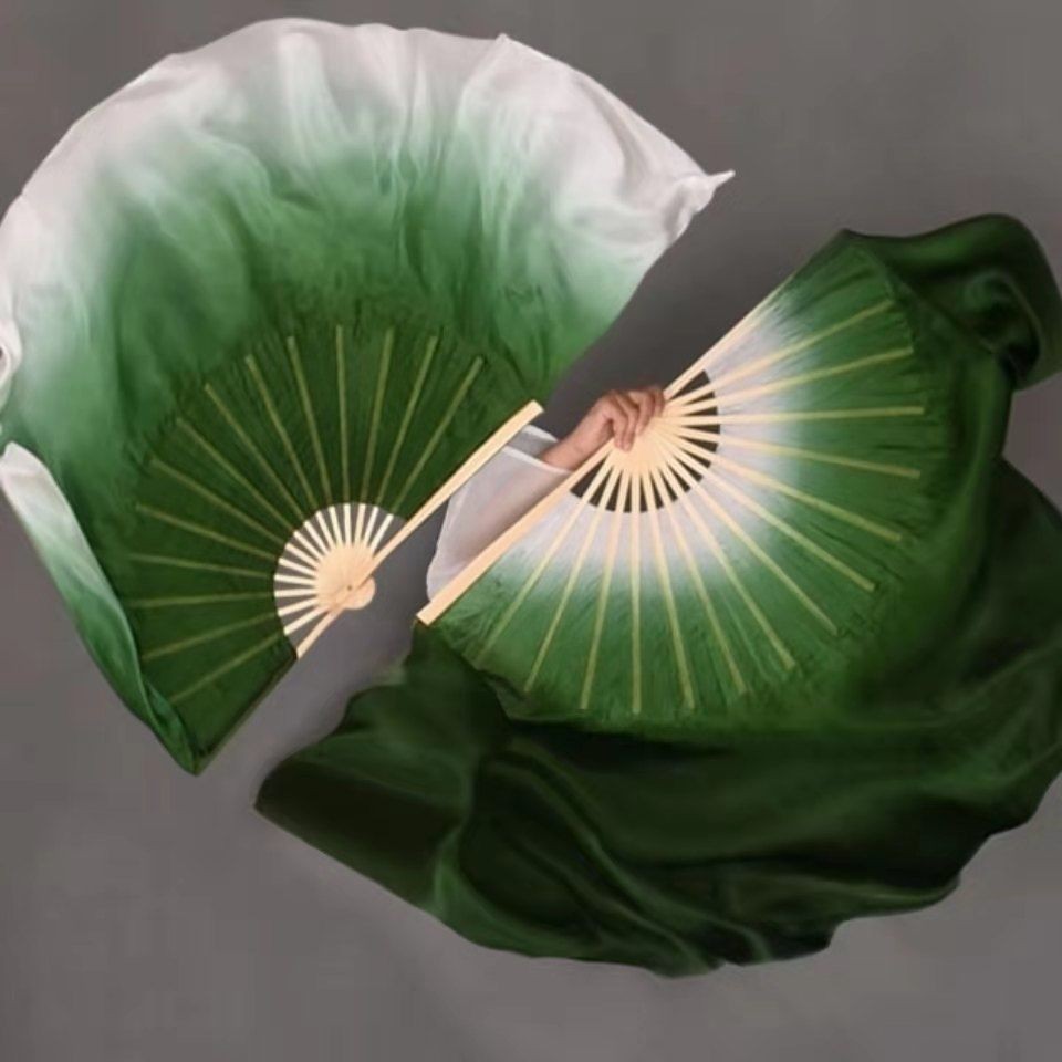Dance Fan, Dark Green Fan, Bamboo Fan, Folding Fan, Classical Dance ...