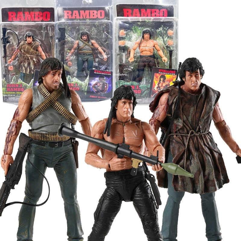 NECA First Blood Rambo Survival Articulated Action Figure Model Named ...