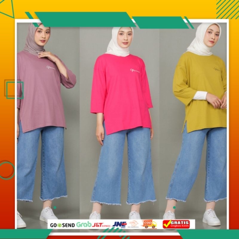 Muslim Women's Oversized T-Shirt Top Basic Plain Premium Latest ...