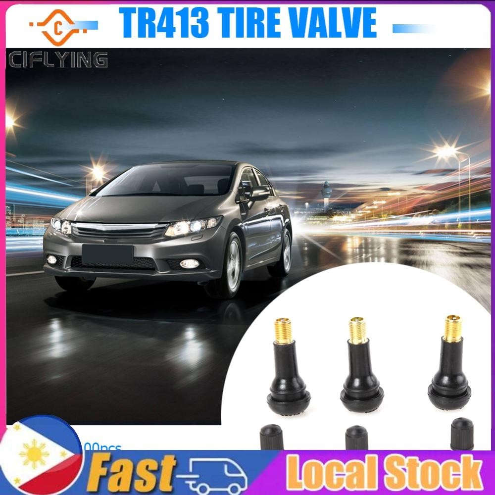 [aemold.ph] 100pcs TR-413 Snap In Shorty Black Rubber Valve Stems TR413 ...