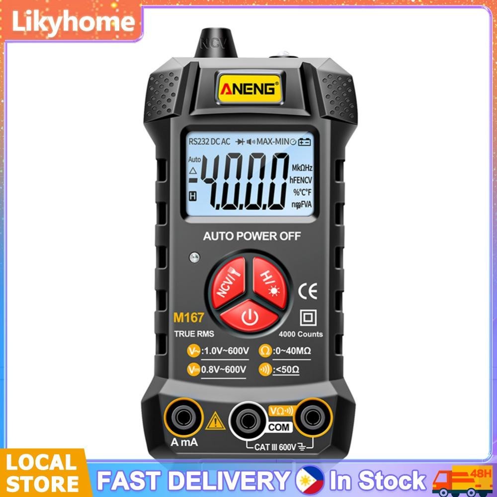 Digital Multimeter 4000 Count Tester AC DC Voltage Current Test Gauge ...