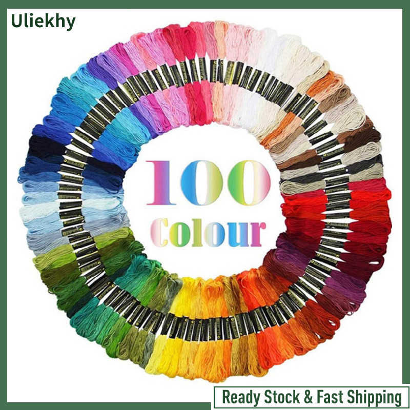 Uliekhy 50/100 Colors Rainbow Embroidery Thread Cross Stitch Thread ...