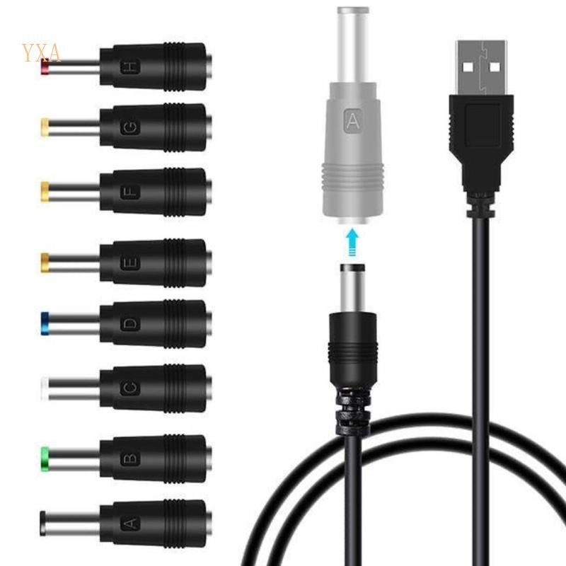 YXA 8 in 1 Power Adapters Female Plug Converters Connectors DC5 5x2 1mm ...