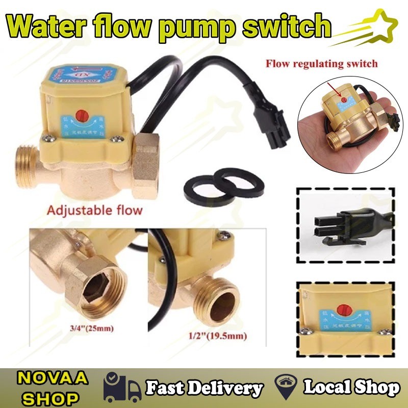 220V Pipe Pump Water Flow Switch 1/2 To 3/4 Booster Pump Automatic ...