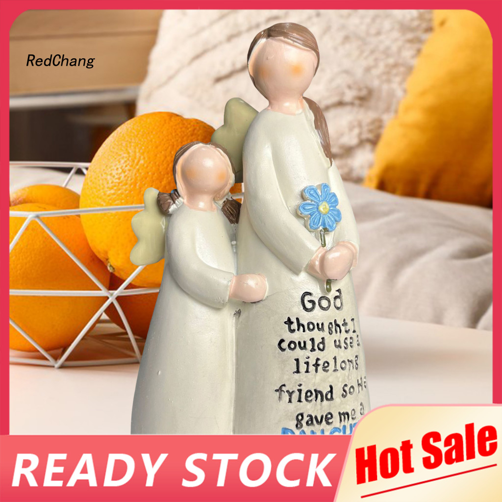 RC~ Office Desk Decor Angel Statue Resin Material Angel Figurine Mother ...