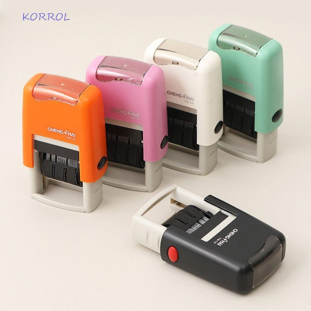 KORROL Date Stamps, Automatic Ink Return English Version Self-Inking ...