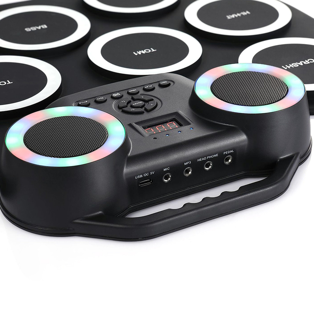 Electronic Drum Set with Speaker Hand-rolled Drum 9 Pad MIDI Interface ...