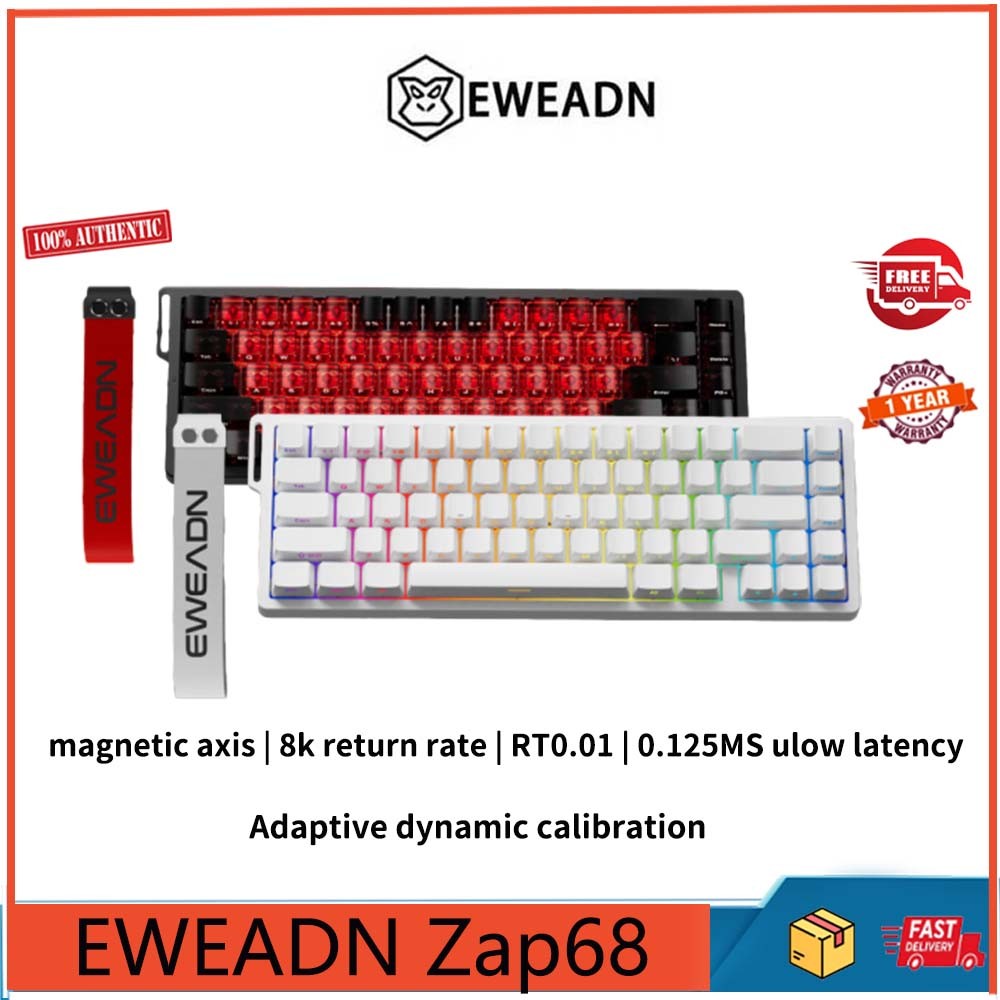EWEADN Zap68 3-mode E-sports magnetic axis keyboard 8K rate of return, RT0,01mm, SOCD, 0.125MS ...