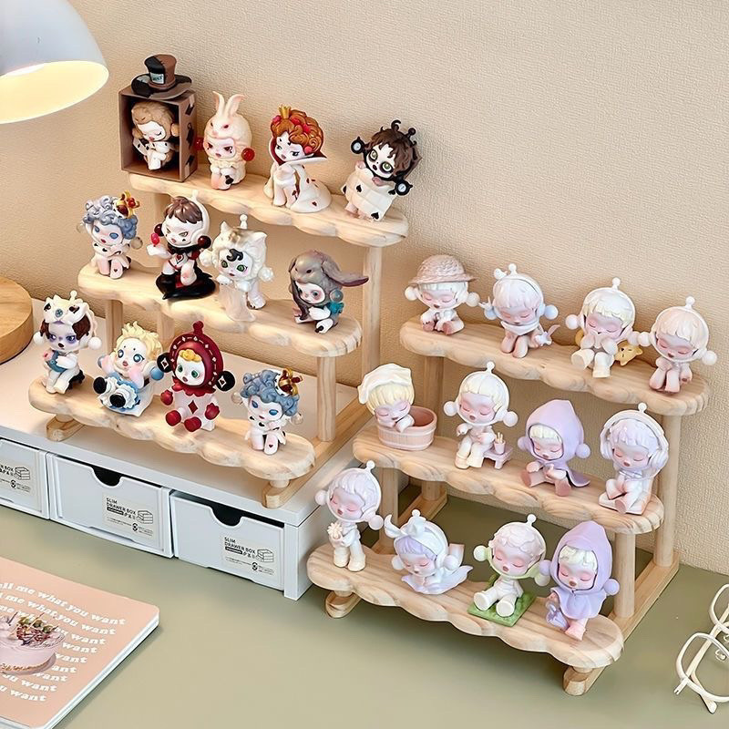 Cartoon Character Display Stand Wooden Multi-layer Figurine Shelf ...